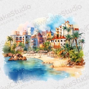 Cancun Mexico Clipart, 10 High Quality Jpgs, Commercial Use, Instant ...