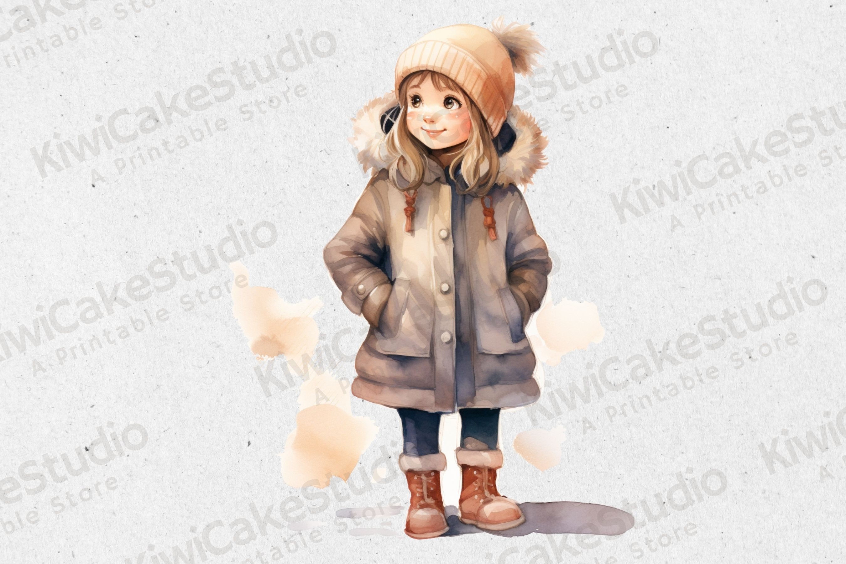 Winter Little Girl Clipart, 10 High Quality Jpgs, Commercial Use ...