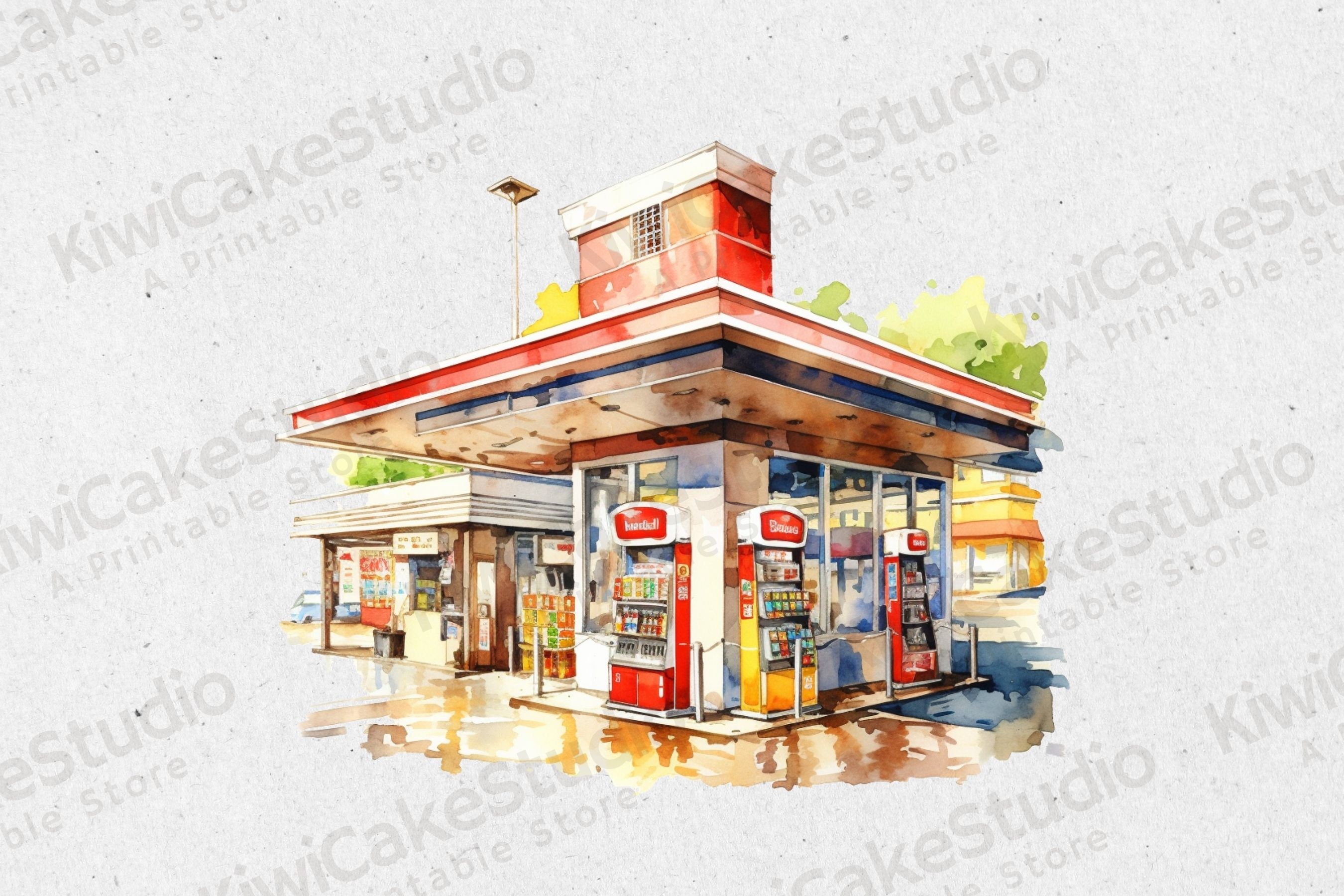 Watercolor Convenience Store Clipart 10 High Quality Jpgs - Etsy
