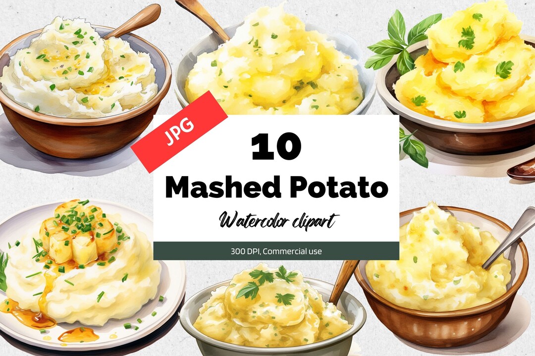 Mashed Potato Clipart, 10 High Quality Jpgs, Commercial Use, Instant ...