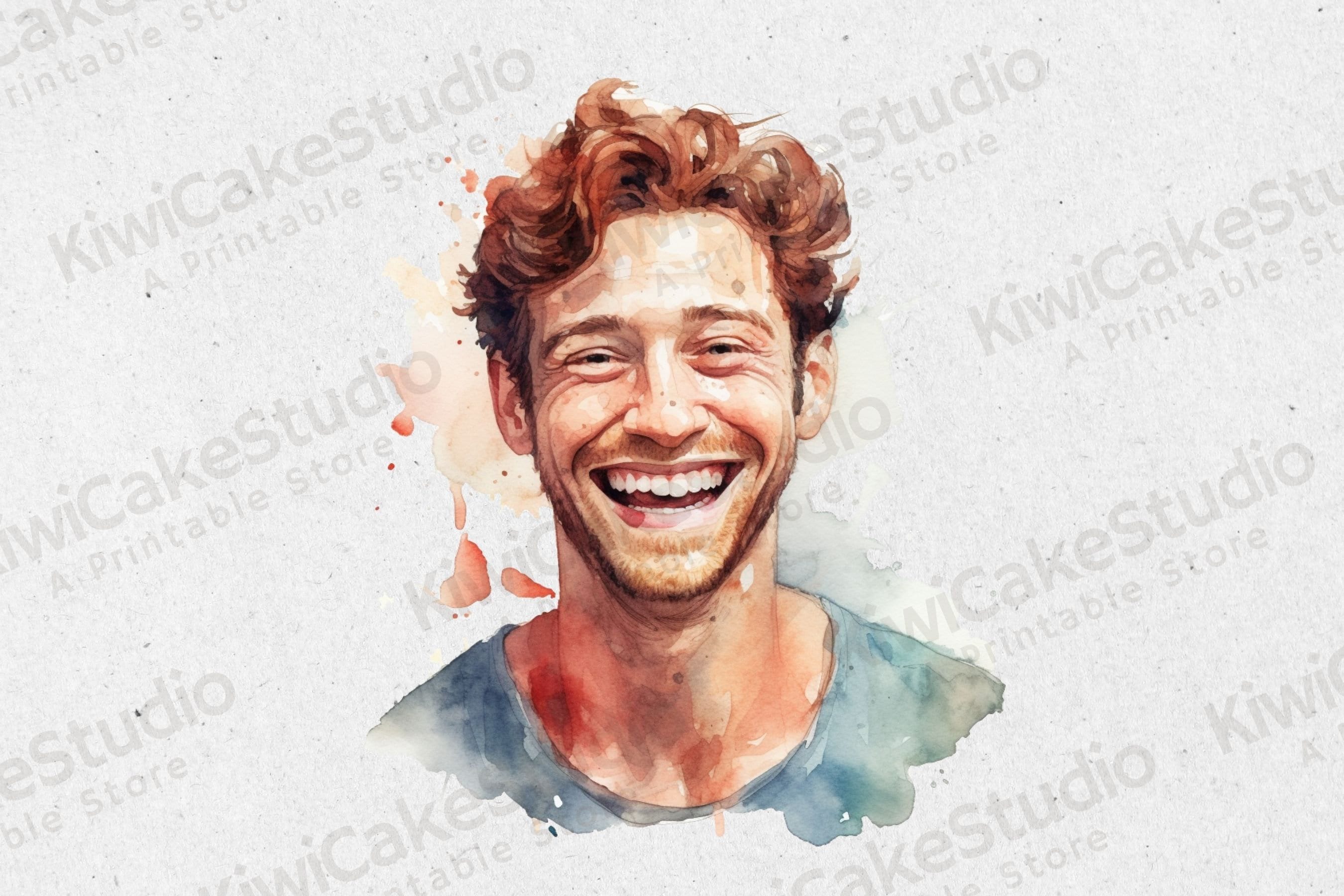 Watercolor Smiling Faces Clipart, Commercial Use, 10 High Quality Jpgs ...