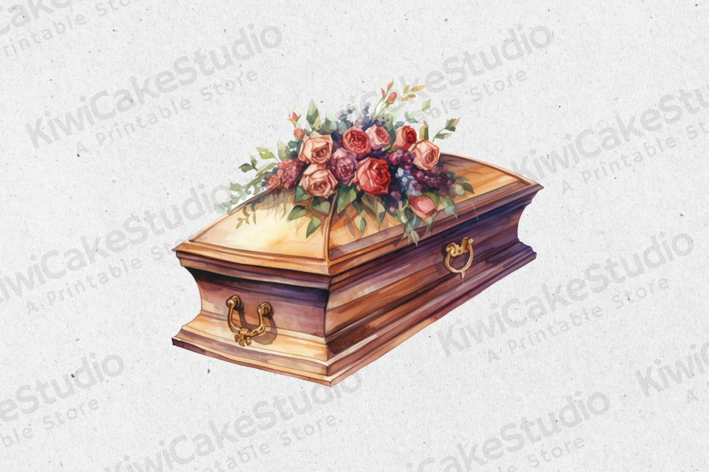 Watercolor Coffins Clipart, 10 High Quality Jpgs, Commercial Use ...