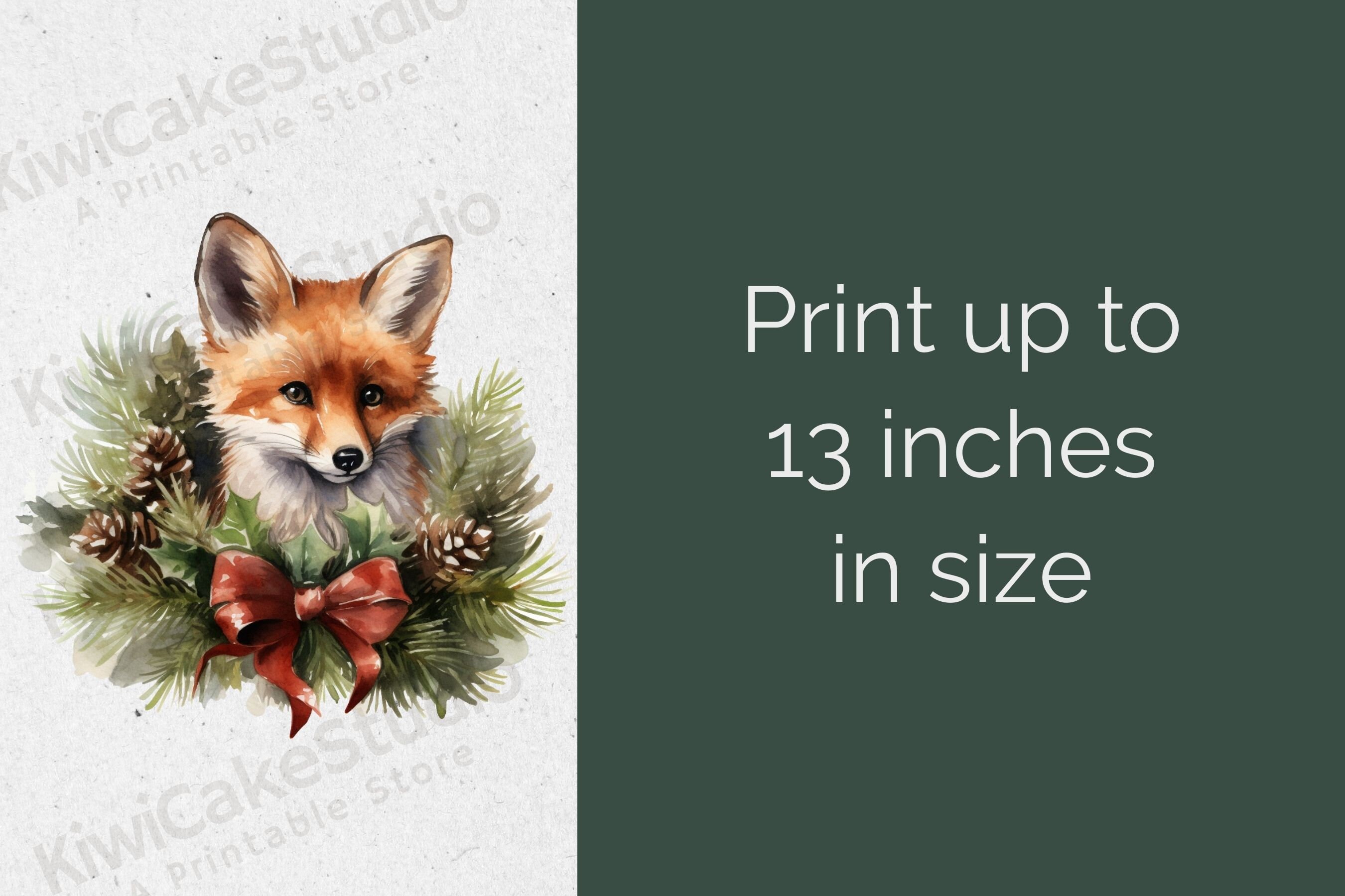 Christmas Fox Clipart, 10 High Quality Jpgs, Commercial Use, Instant ...