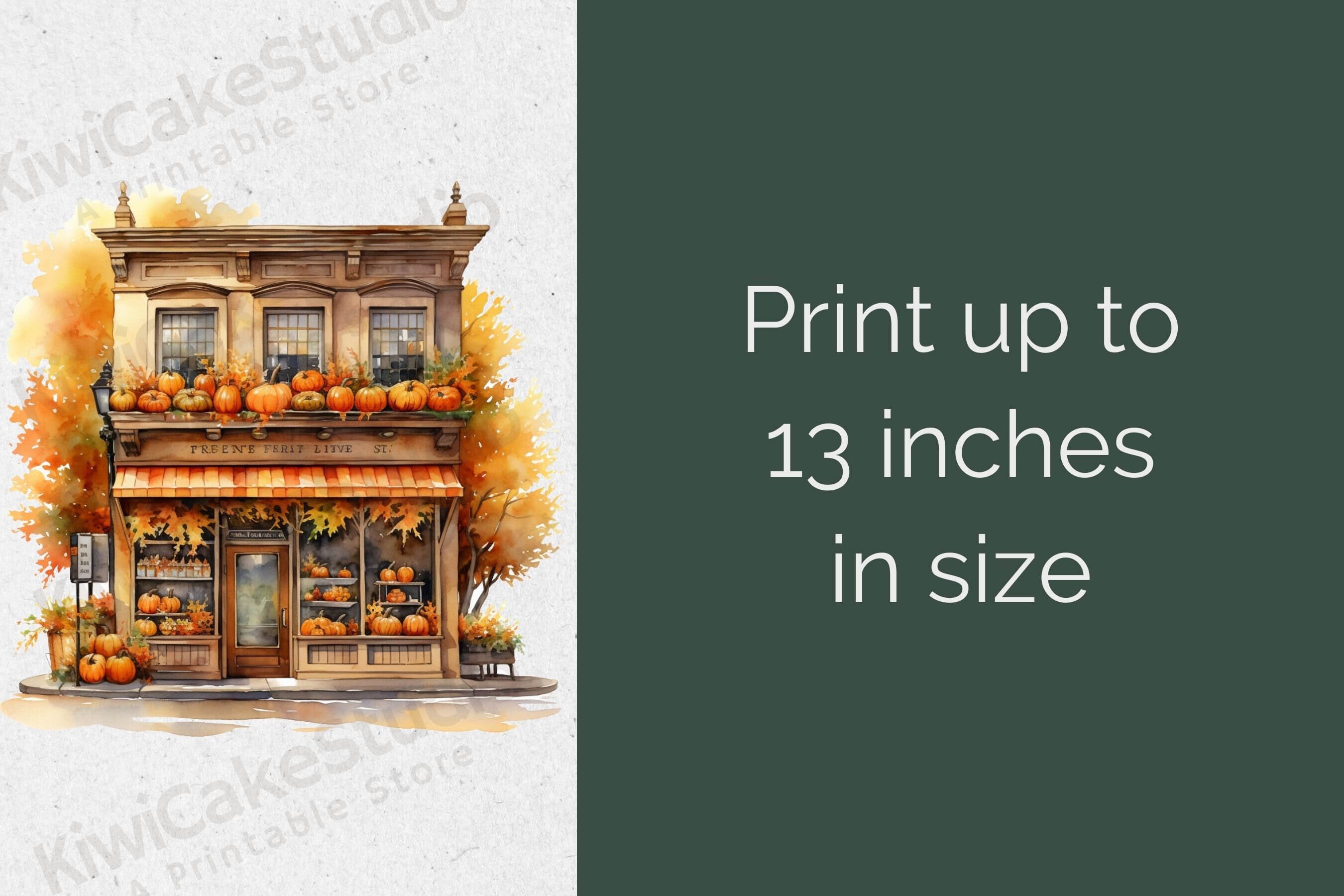 Watercolor Autumn Bakery Clipart, 10 High Quality Jpgs, Commercial Use ...