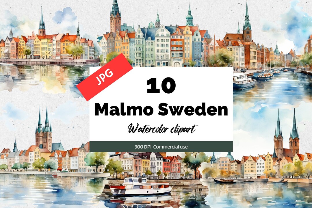 Malmo Sweden Clipart, 10 High Quality JPG, Commercial Use, Instant ...