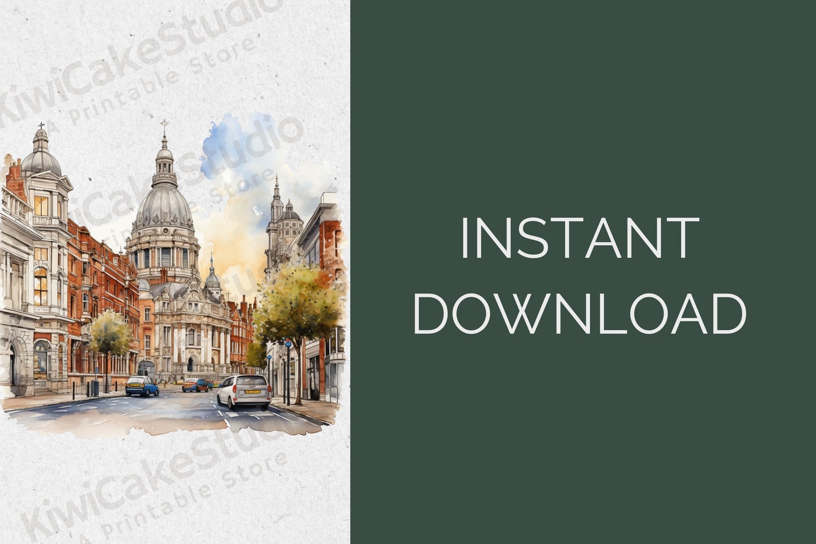 Watercolor Nottingham England Clipart, 10 High Quality Jpgs, Commercial ...