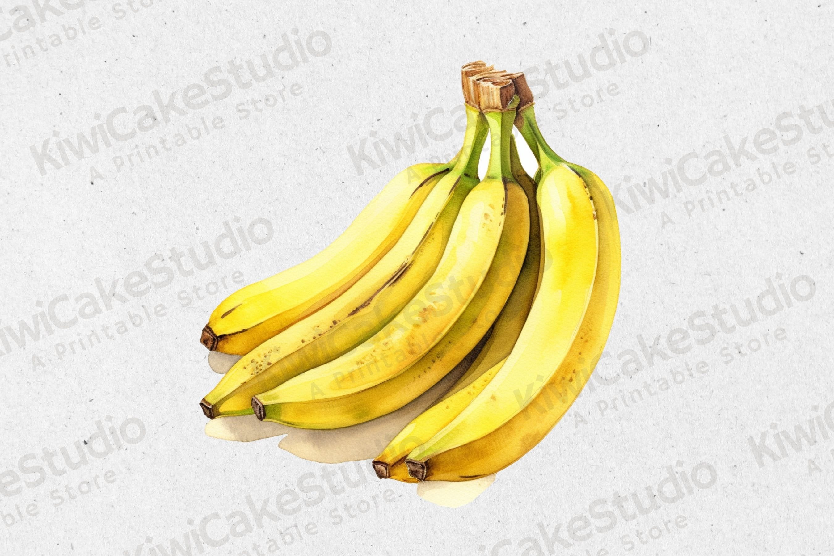 10 Watercolor Banana Clipart, High Quality Jpgs, Card Making ...