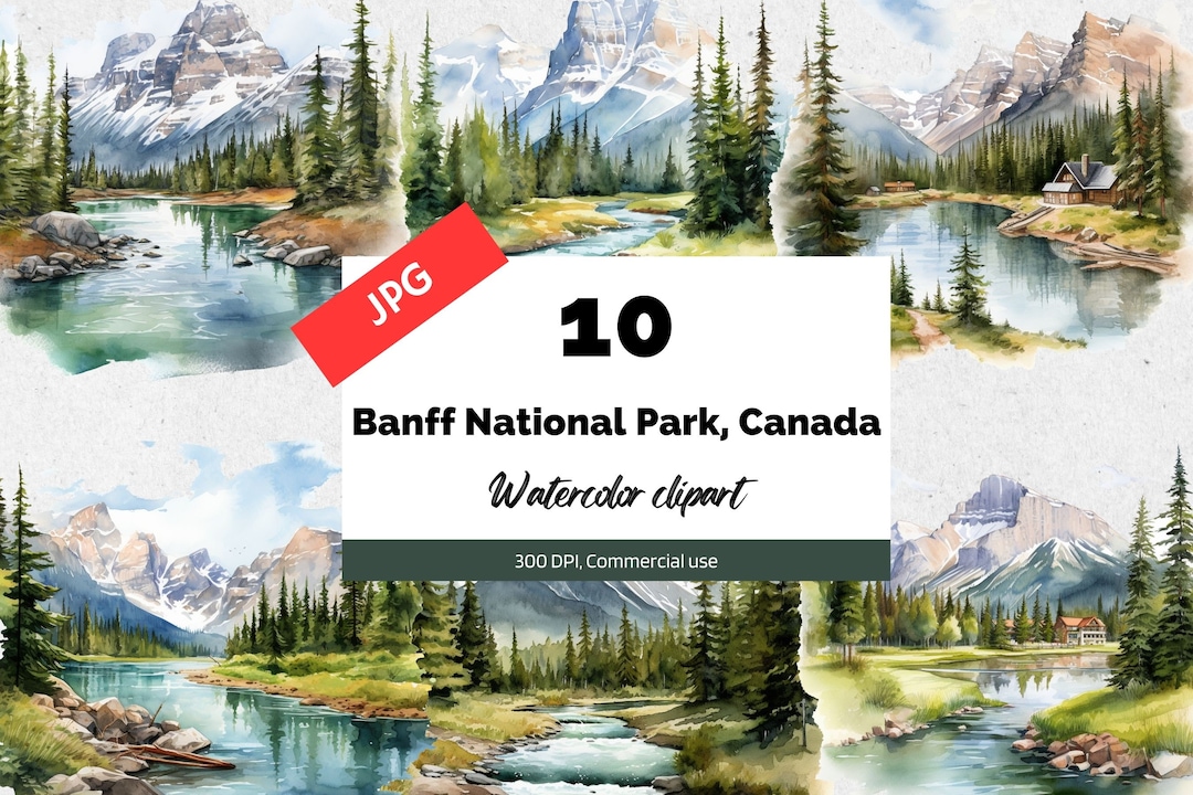 Banff National Park, Canada Clipart, 10 High Quality Jpgs, Commercial ...