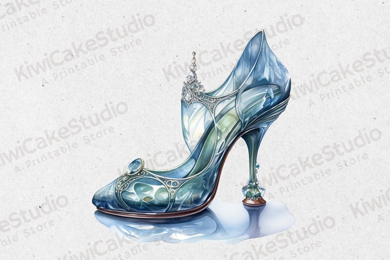Cinderella's Glass Shoe Clipart, 10 High Quality Jpgs, Commercial Use ...