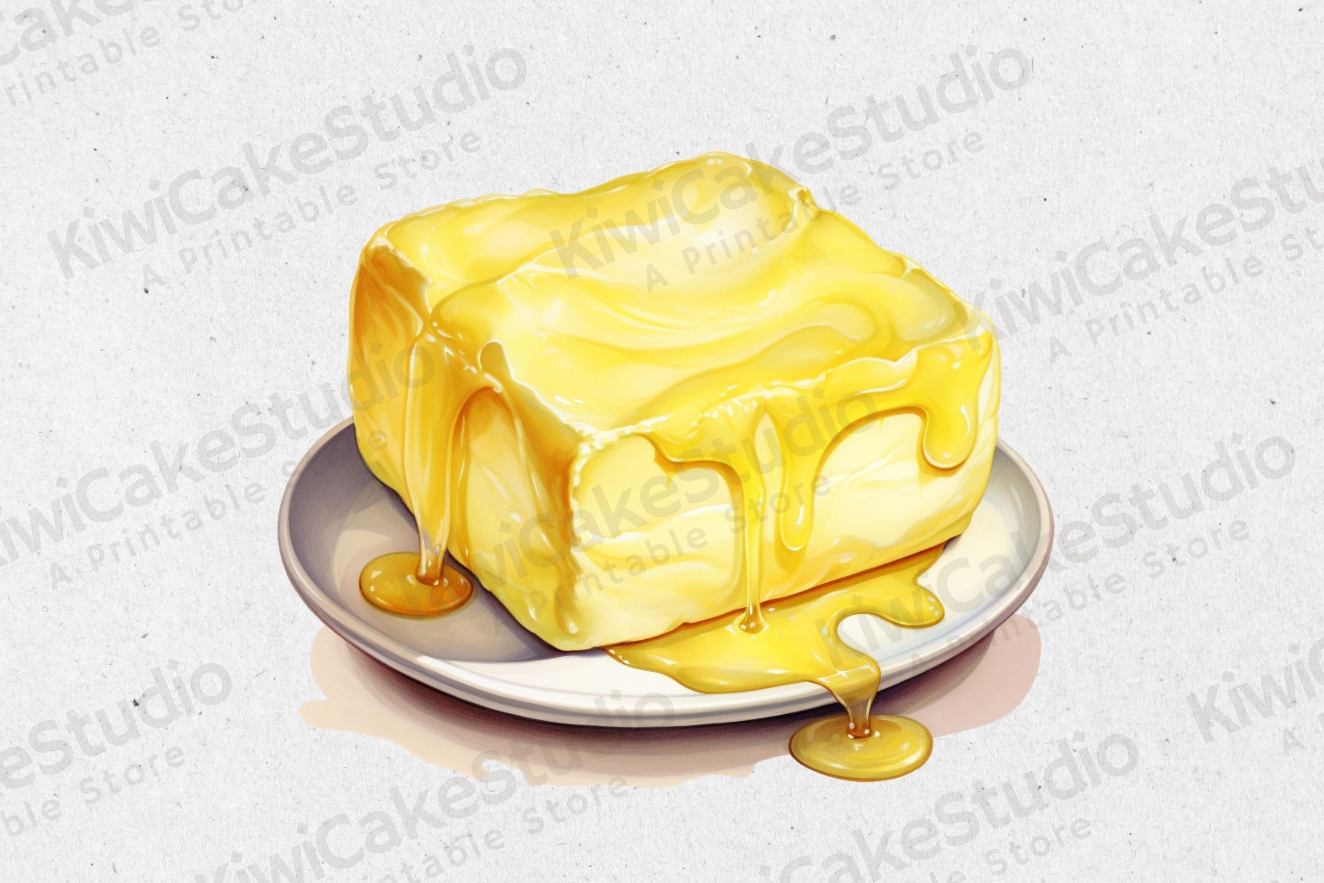 Watercolor Butter Clipart, 10 High Quality JPG, Commercial Use, Instant ...