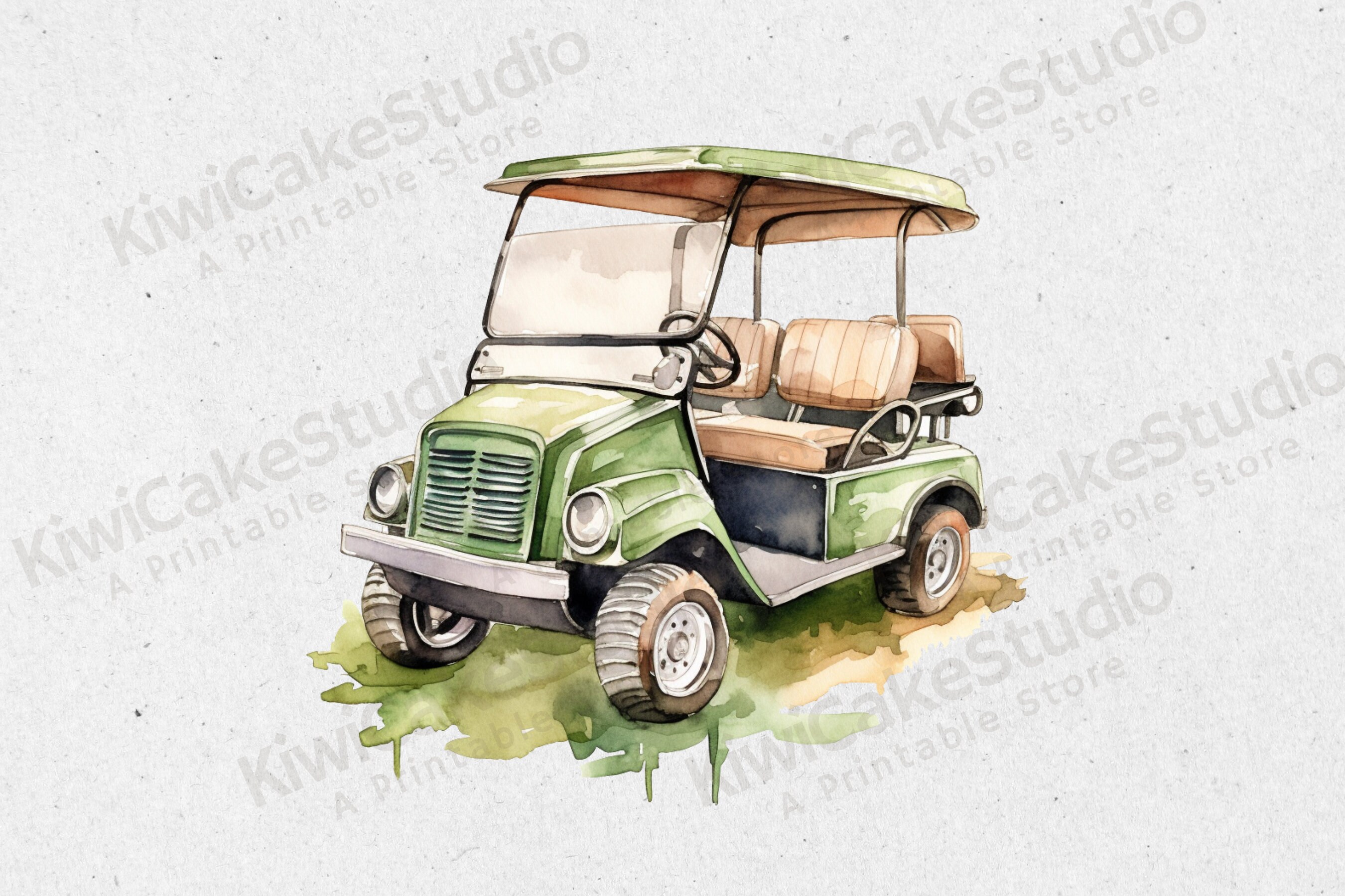 10 Watercolor Golf Clipart JPG, Cute Golf Clip Art Graphics, Commercial ...
