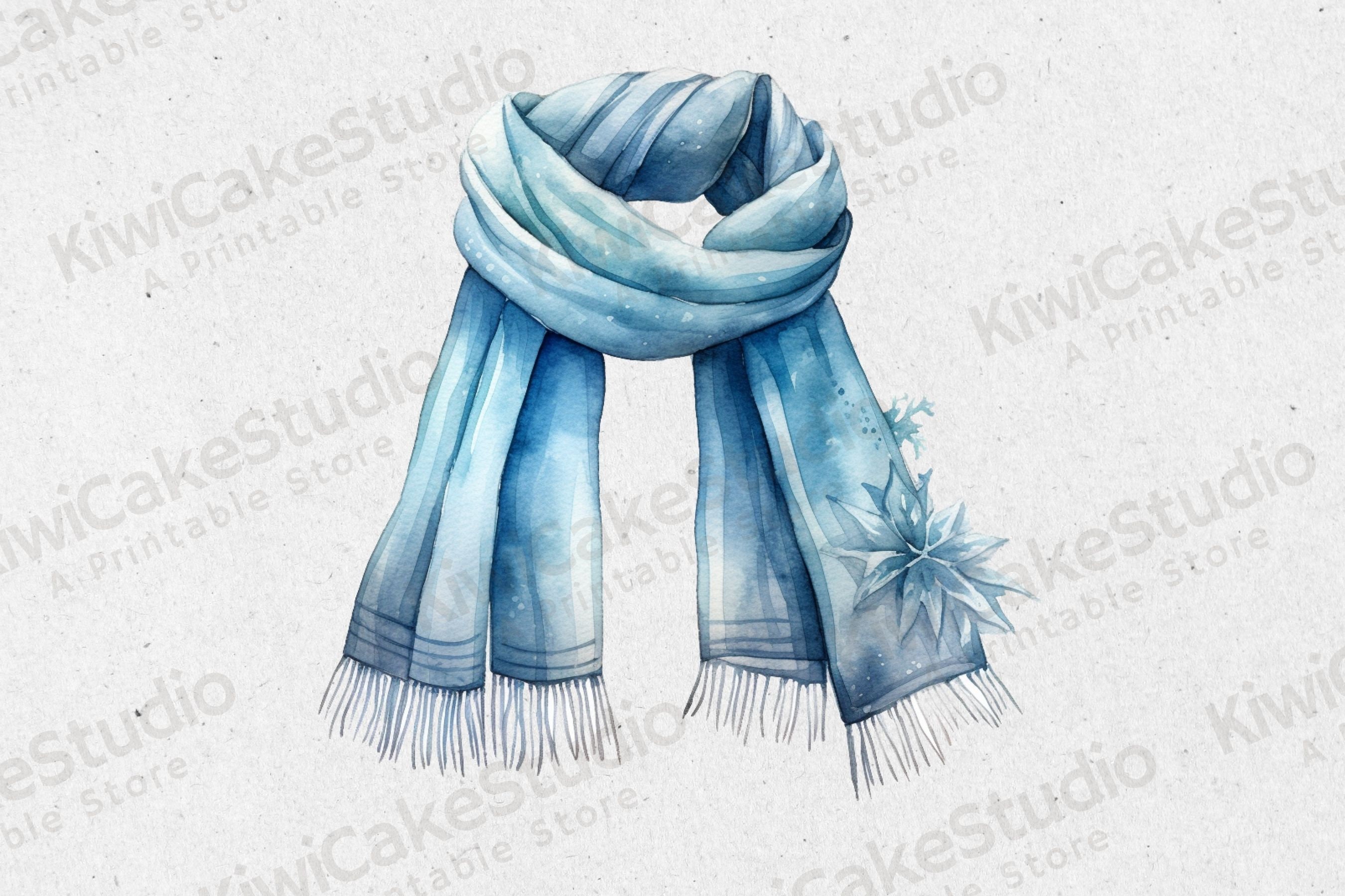 Watercolor Winter Scarf Clipart, 10 High Quality Jpgs, Commercial Use ...