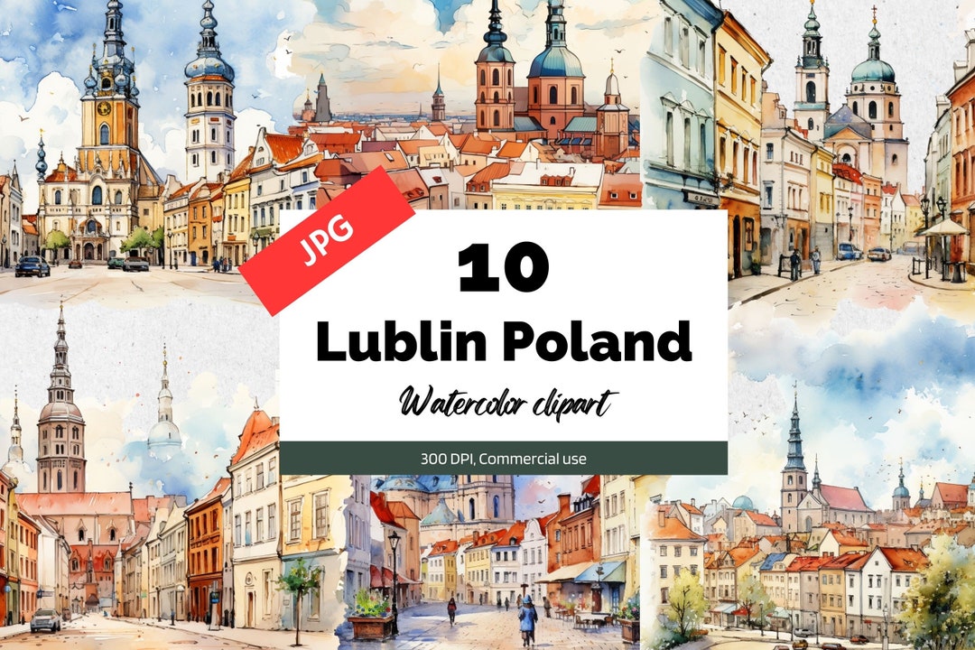 Lublin Poland Clipart, 10 High Quality Jpgs, Commercial Use, Instant ...