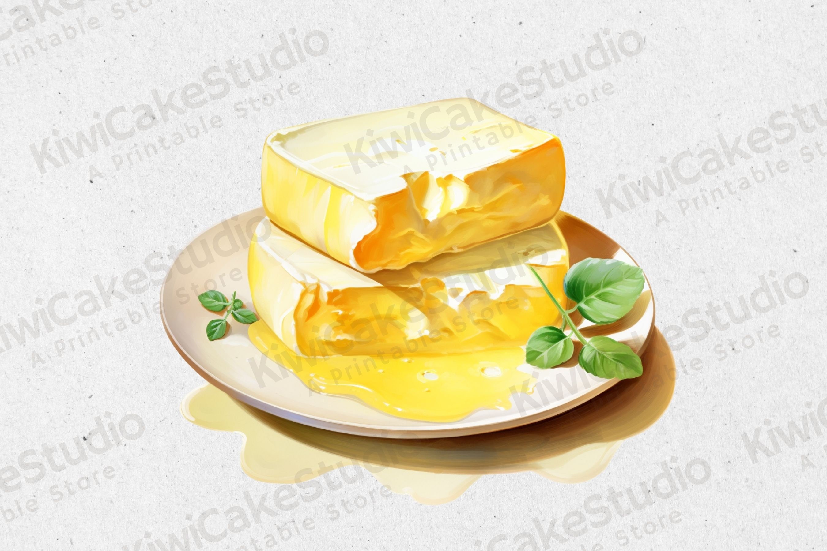 Watercolor Butter Clipart, 10 High Quality JPG, Commercial Use, Instant ...