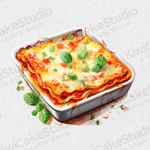Watercolor Lasagna Clipart, 10 High Quality JPG, Commercial Use ...