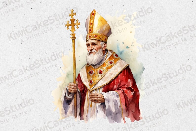Watercolor Medieval Pope Clipart, 10 High Quality JPG, Commercial Use ...