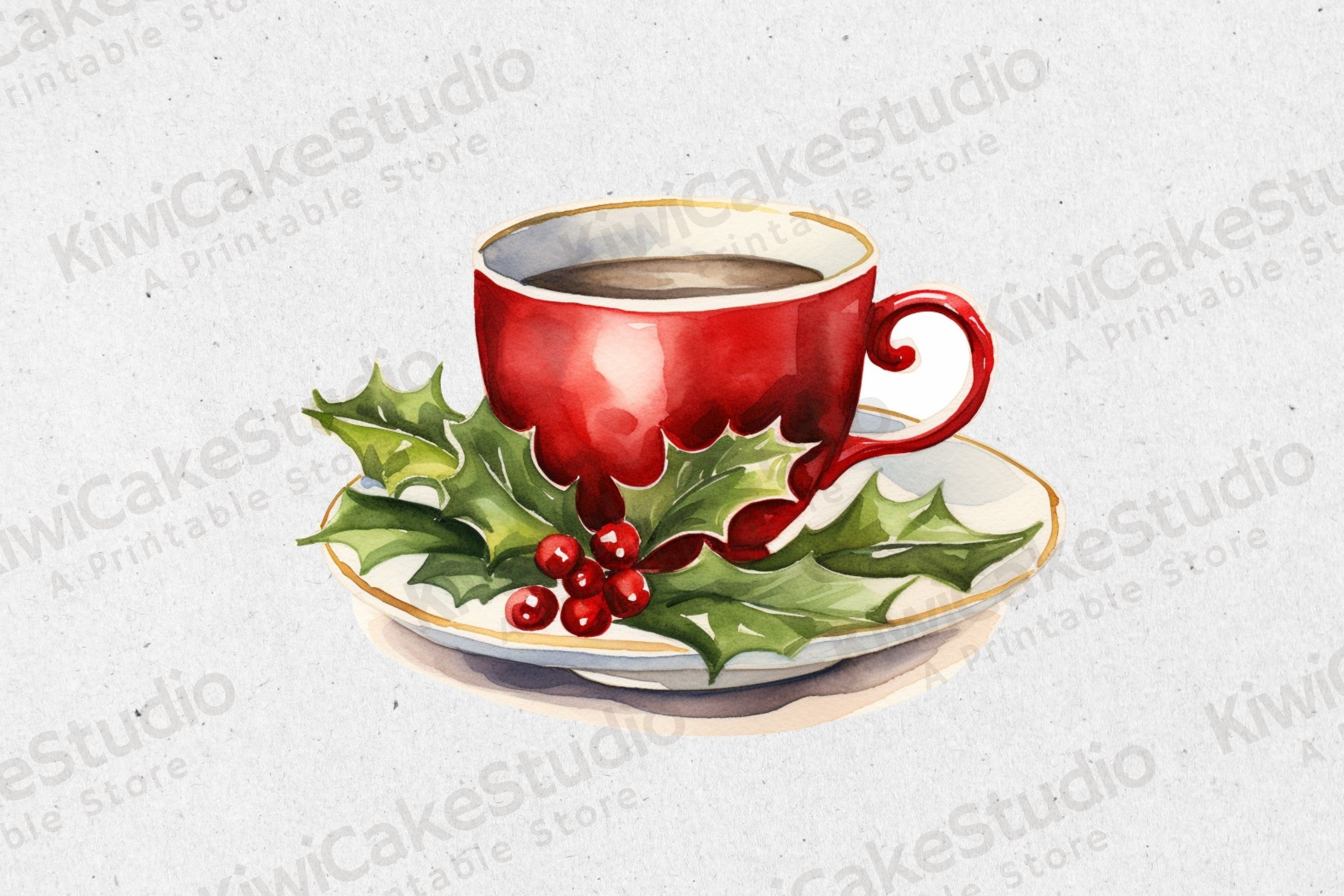 Christmas Tea Party Clipart, 10 High Quality Jpgs, Commercial Use ...