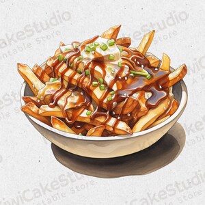 Imágenes Prediseñadas de poutine de acuarela, 10 JPG de alta calidad ...