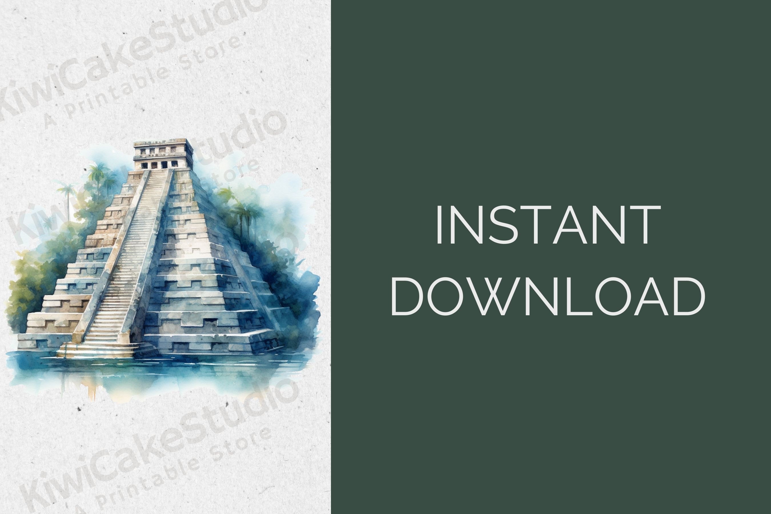 Mayan Temple Clipart, 10 High Quality Jpgs, Commercial Use, Instant ...