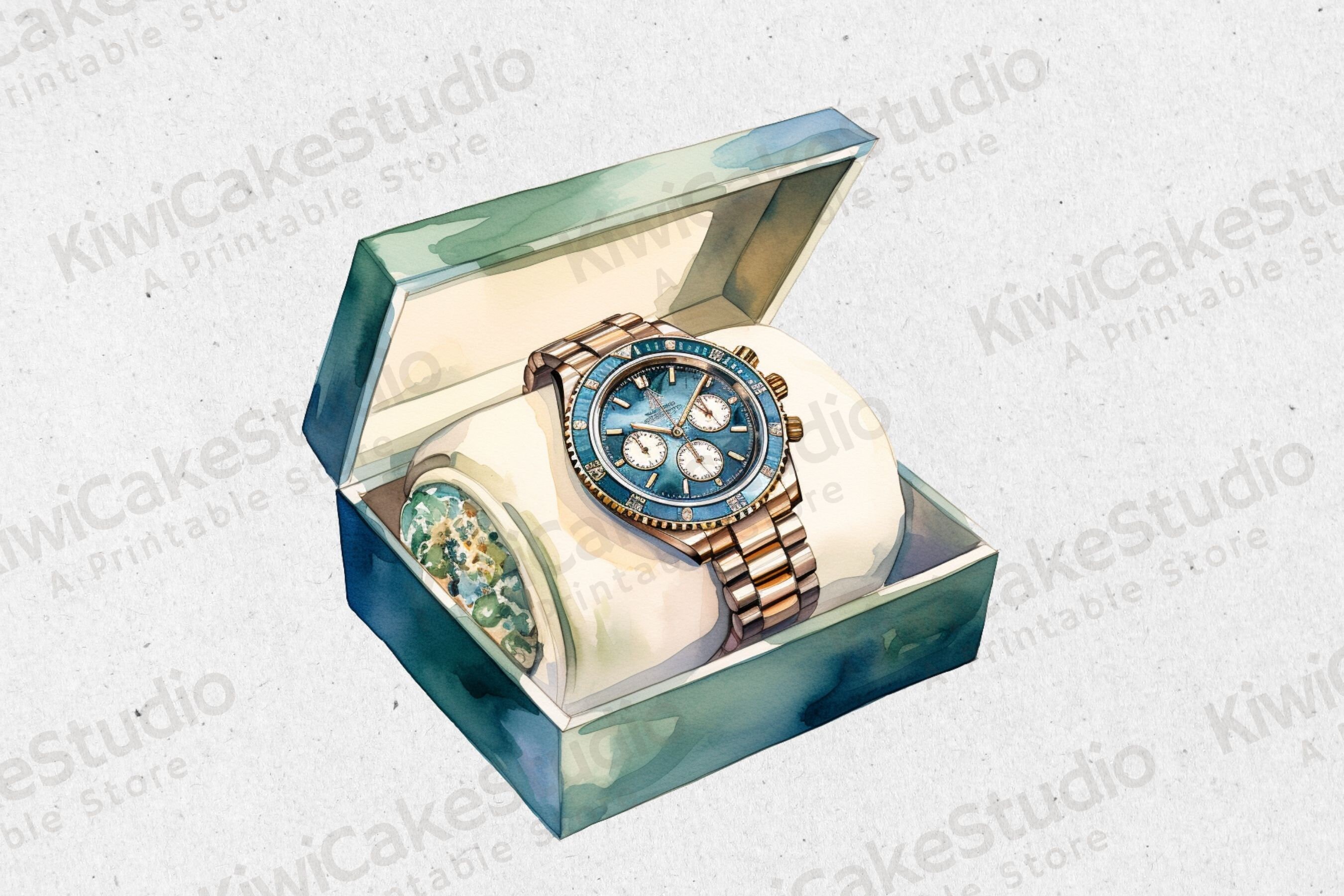 Watercolor Luxury Watch Clipart, 10 High Quality Jpgs, Commercial Use ...