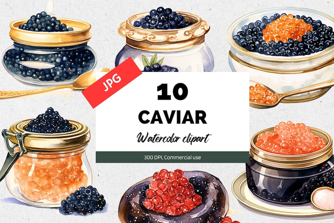 Caviar Clipart, 10 High Quality Jpgs, Commercial Use, Instant Download ...