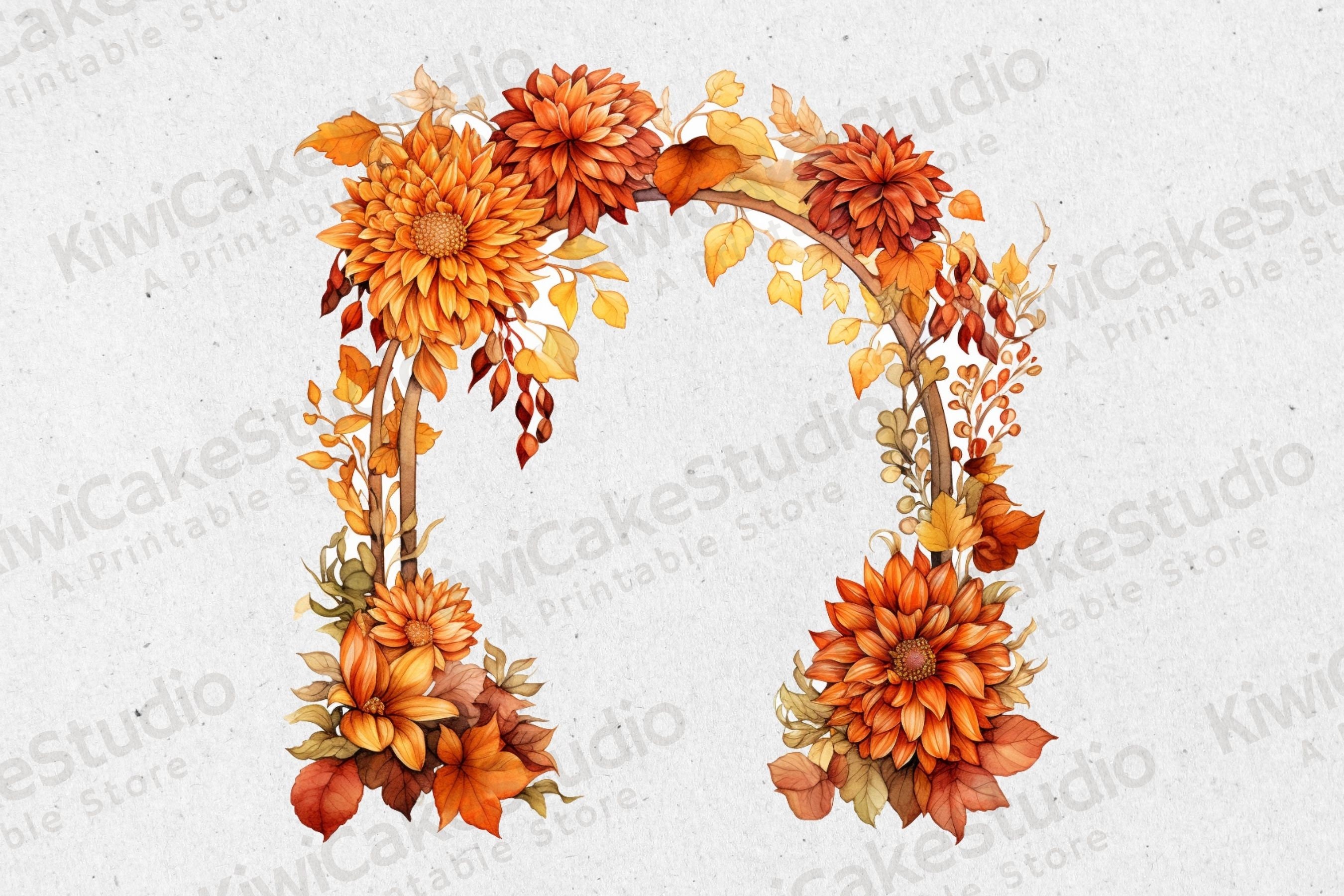 Autumn Arch Clipart, 10 High Quality Jpgs, Commercial Use, Instant ...