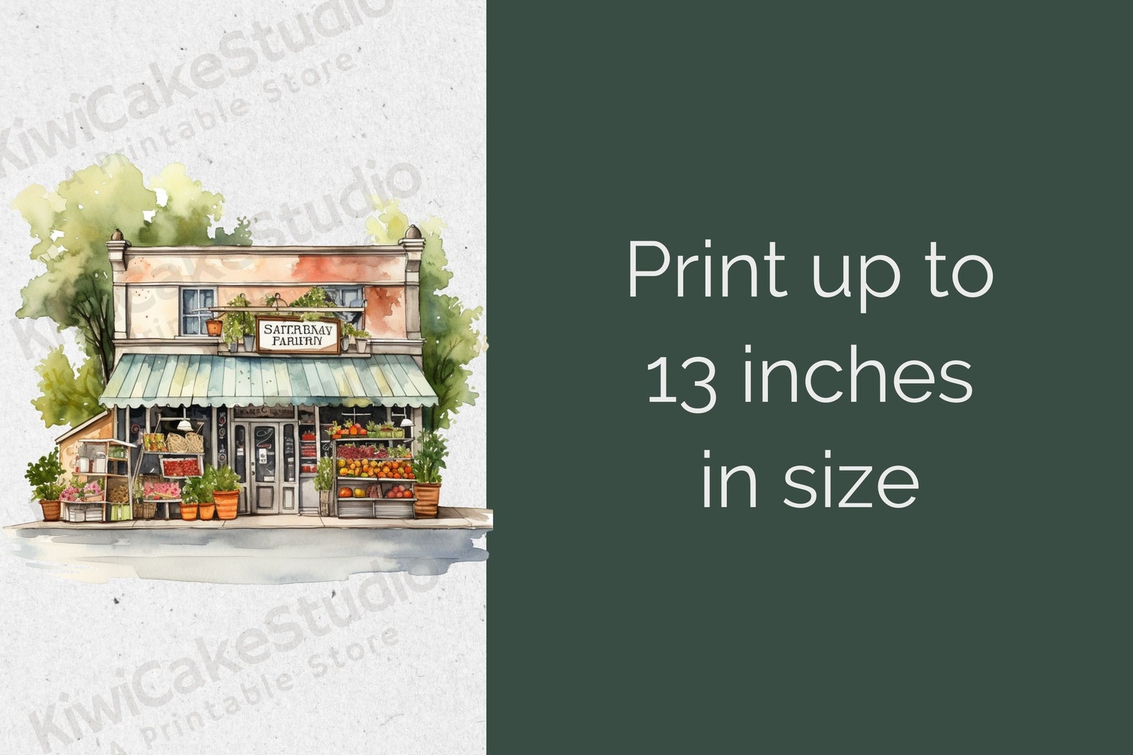 Watercolor Grocery Store Clipart, 10 High Quality Jpgs, Commercial Use ...