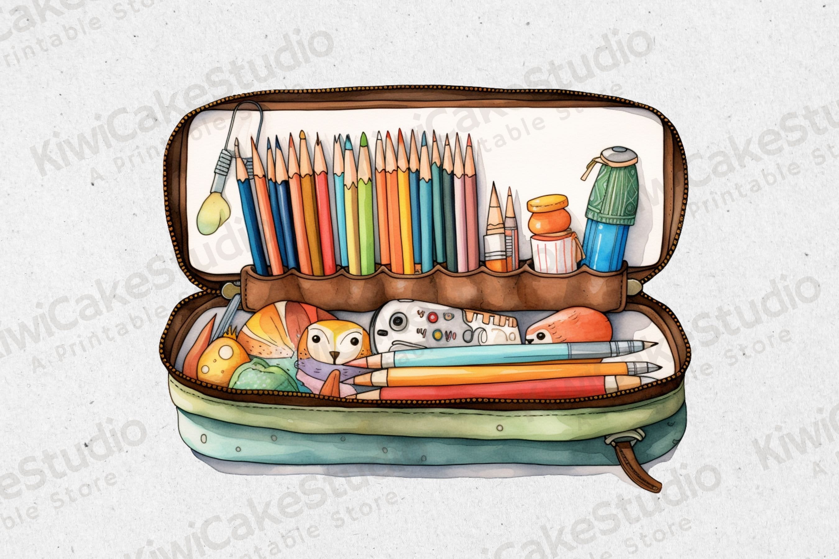 School Kids Pencil Case Clipart 10 High Quality Jpgs - Etsy