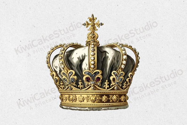 Vintage Gold Crowns Clipart 10 High Quality Jpgs Vintage - Etsy