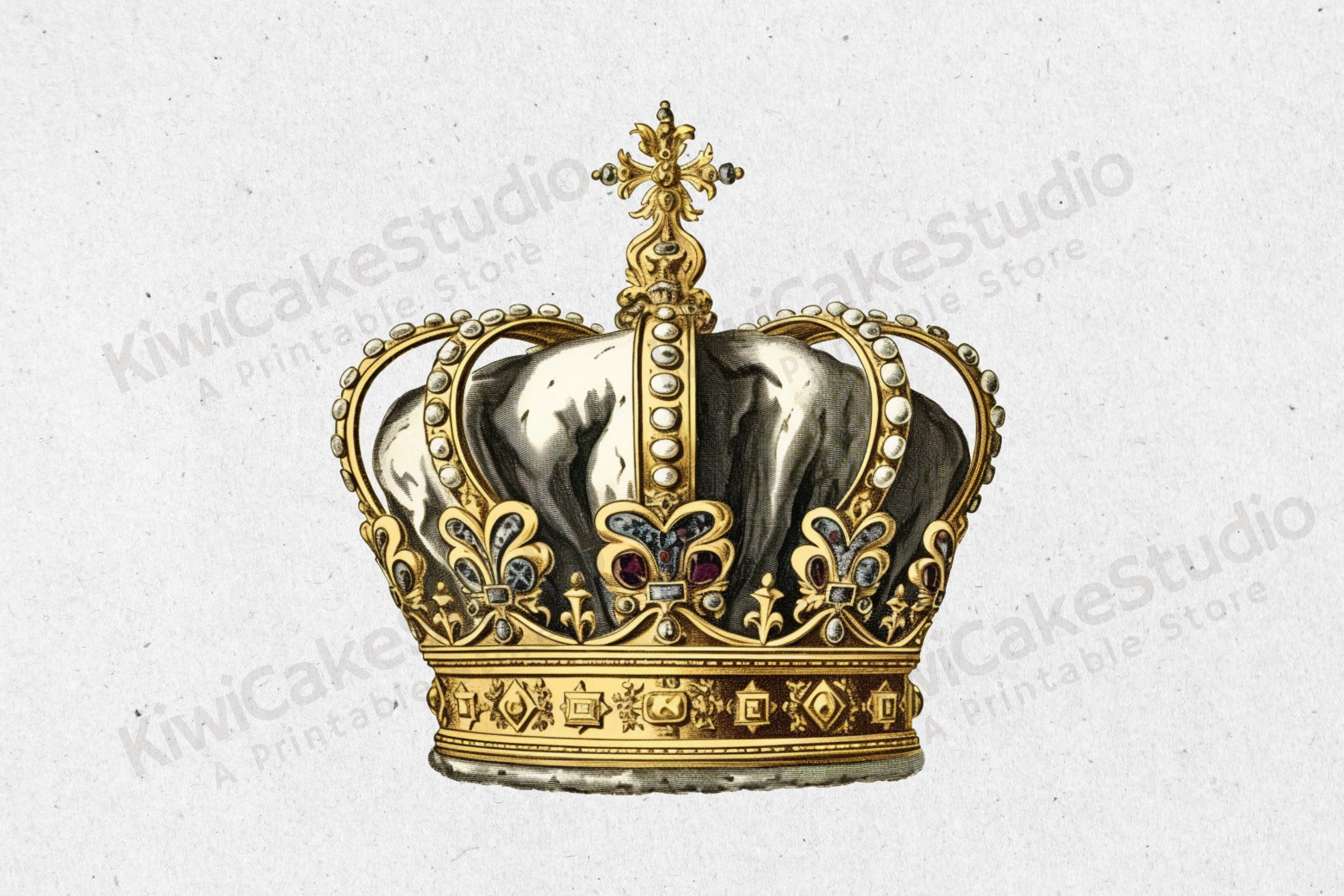 Vintage Gold Crowns Clipart, 10 High Quality Jpgs, Vintage Antique ...