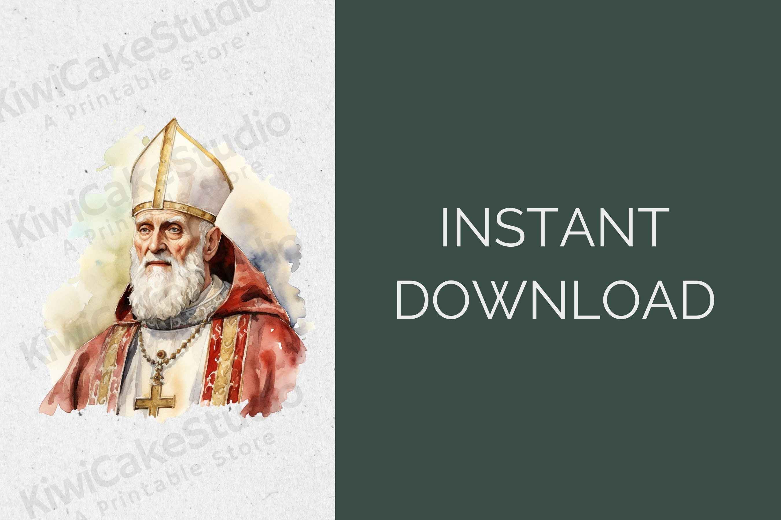 Watercolor Medieval Pope Clipart, 10 High Quality JPG, Commercial Use ...