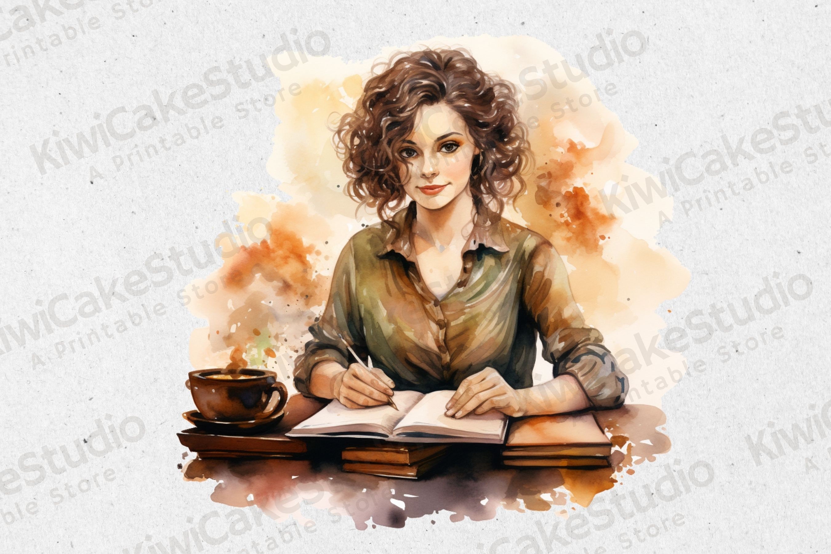 Watercolor Writer Clipart, 10 High Quality Jpgs, Commercial Use ...