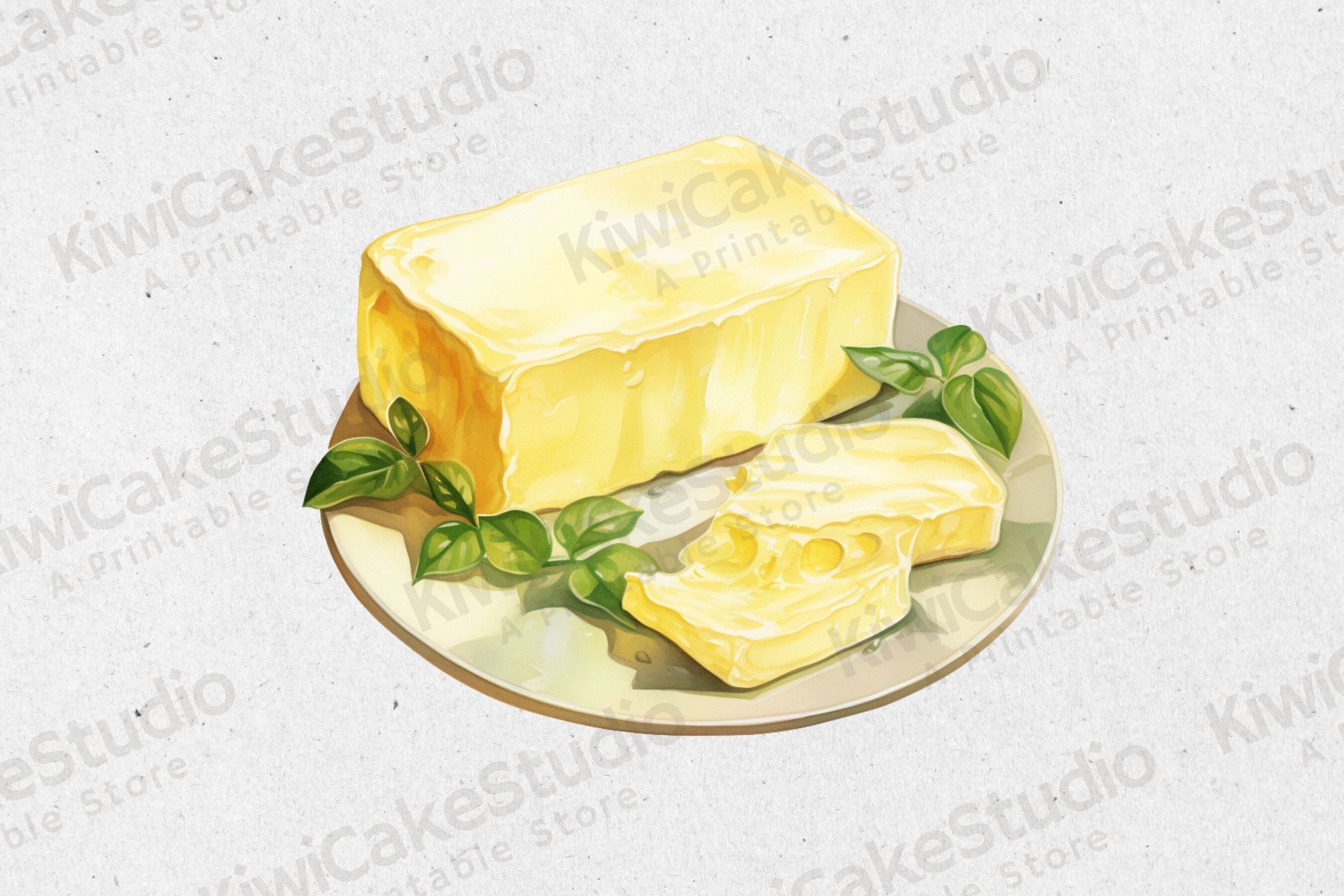 Watercolor Butter Clipart, 10 High Quality JPG, Commercial Use, Instant ...