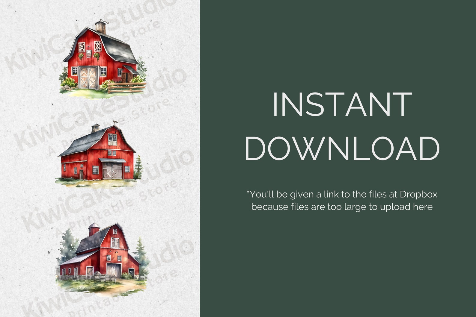 Watercolor Farmhouse Clipart, Red Barn, Farm House Bundle PNG, Farmers ...