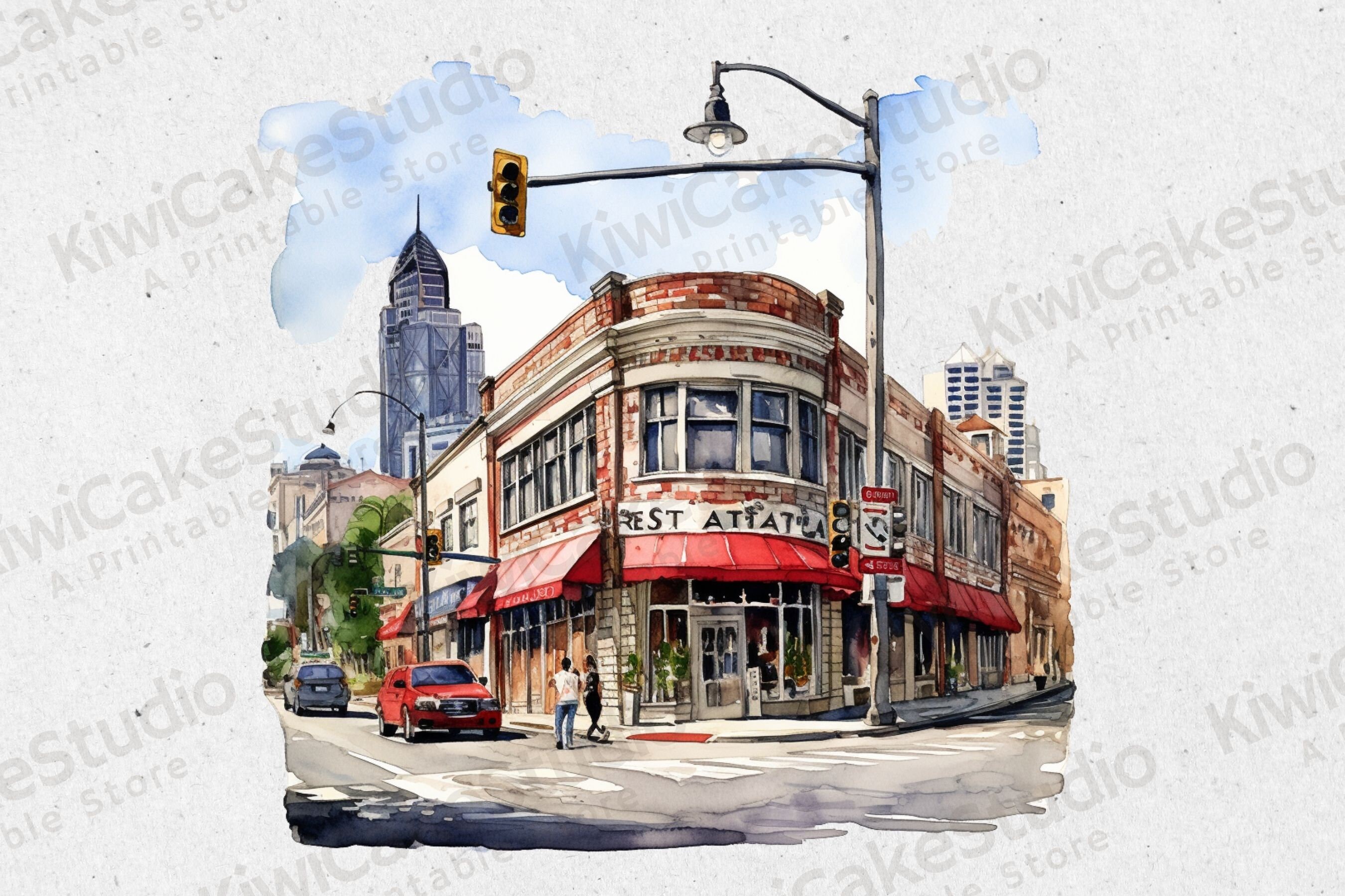 Watercolor Atlanta Georgia Clipart, 10 High Quality Jpgs, Commercial ...