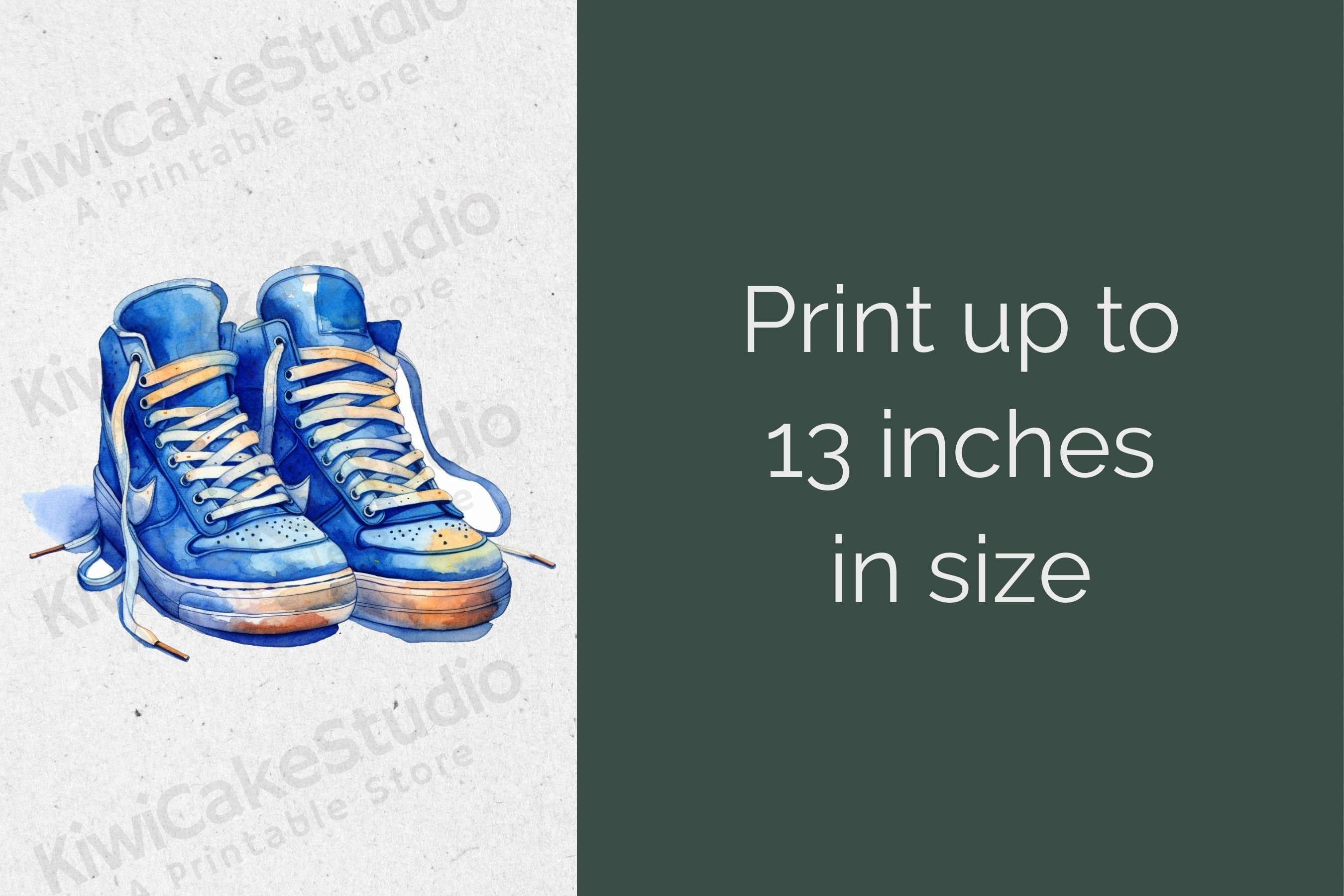 Watercolor Sneakers Clipart, 10 High Quality Jpgs, Commercial Use ...