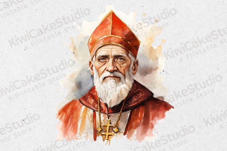 Watercolor Medieval Pope Clipart, 10 High Quality JPG, Commercial Use ...