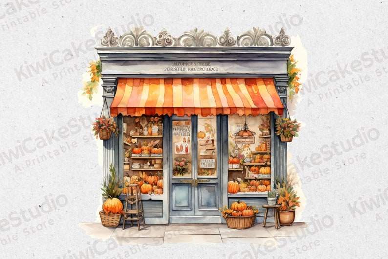 Watercolor Autumn Bakery Clipart, 10 High Quality Jpgs, Commercial Use ...