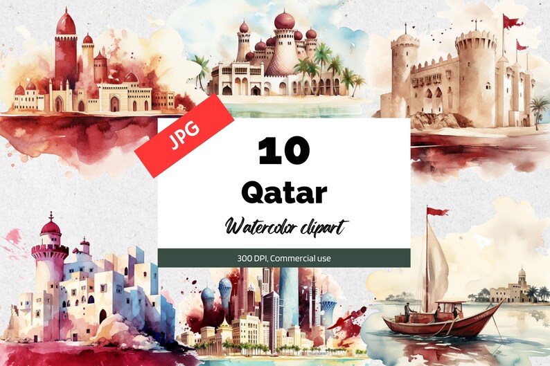 Qatar, State of Qatar Clipart, 10 High Quality Jpgs, Commercial Use ...