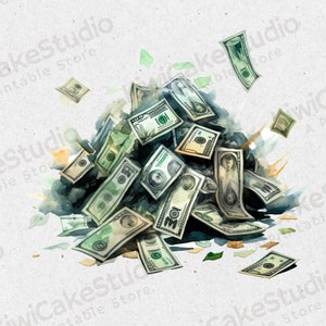 Watercolor Money Clipart, 10 High Quality Jpgs, Commercial Use, Instant ...