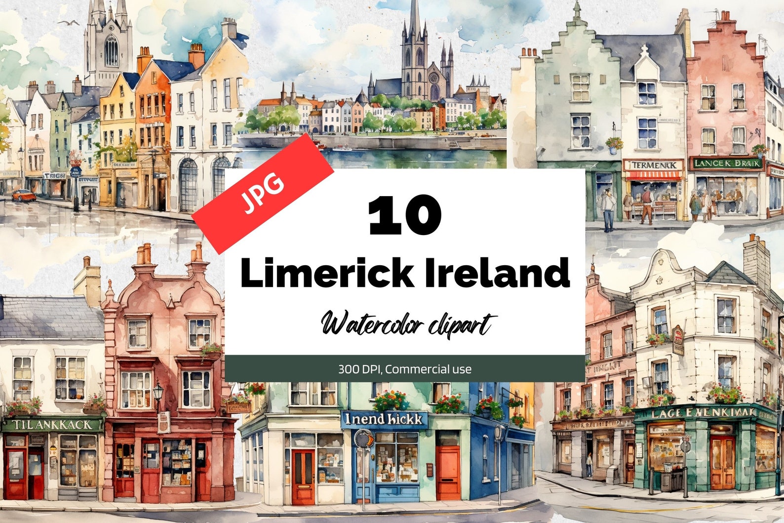 Limerick Ireland Clipart,10 High Quality Jpgs, Commercial Use, Instant ...