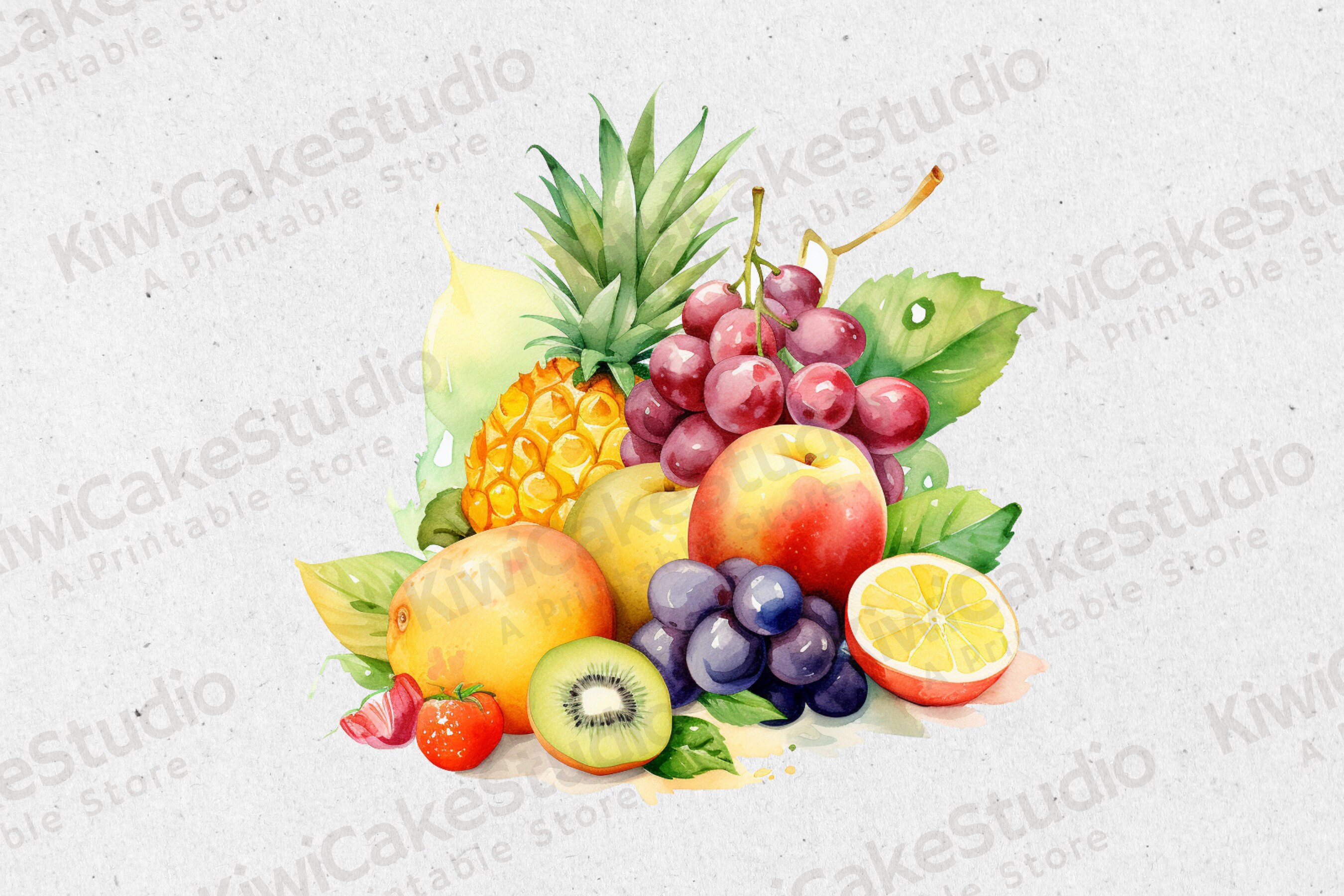 Watercolor Veggies and Fruit Clipart, 10 High Quality Jpgs, Vegetables ...