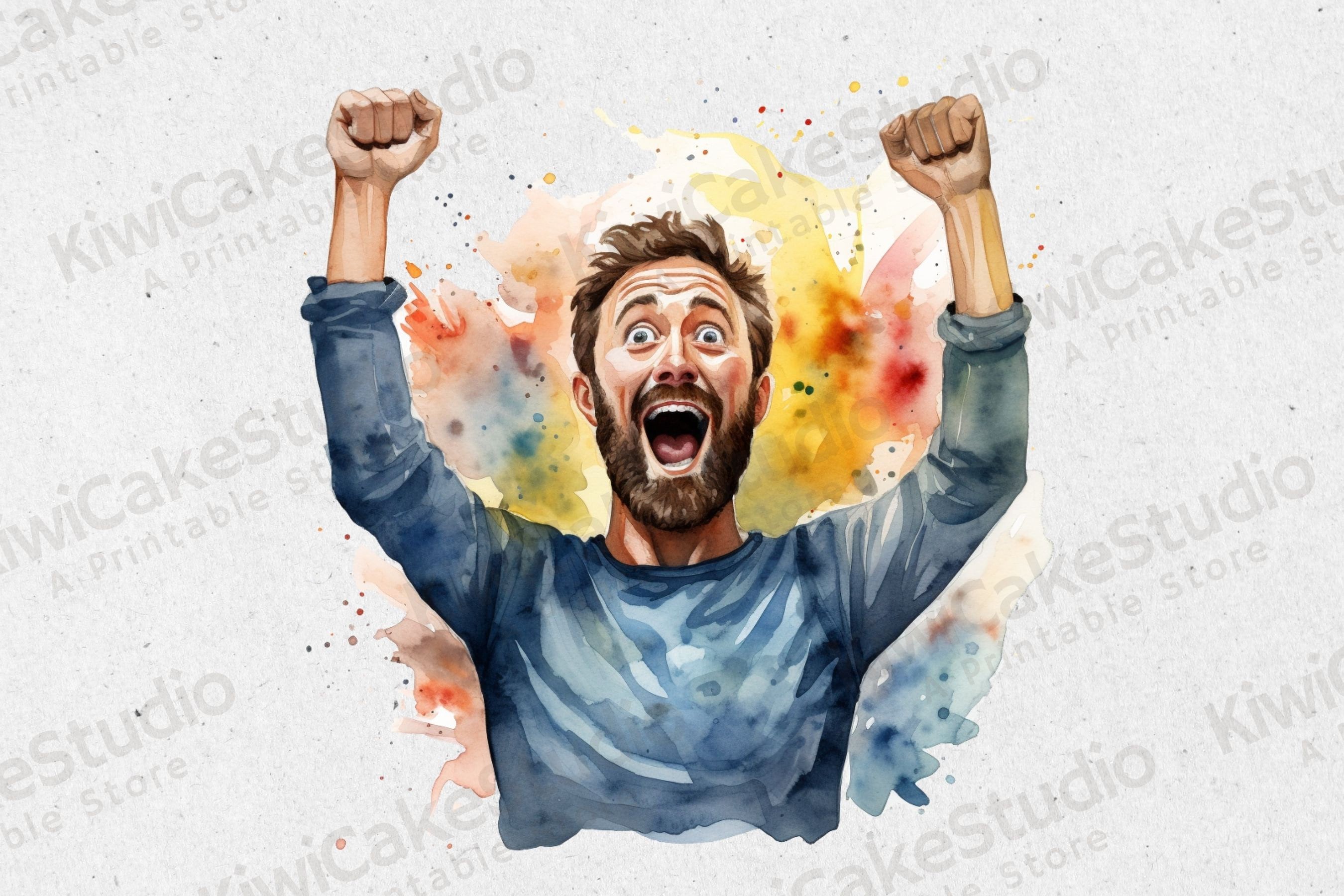 Excited Person Clipart, 10 High Quality Jpgs, Commercial Use, Instant ...
