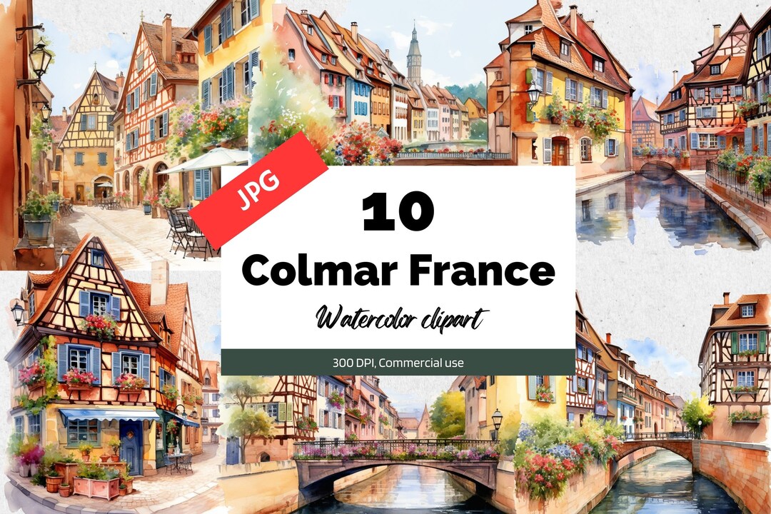 Colmar France Clipart, 10 High Quality JPG, Commercial Use, Instant ...