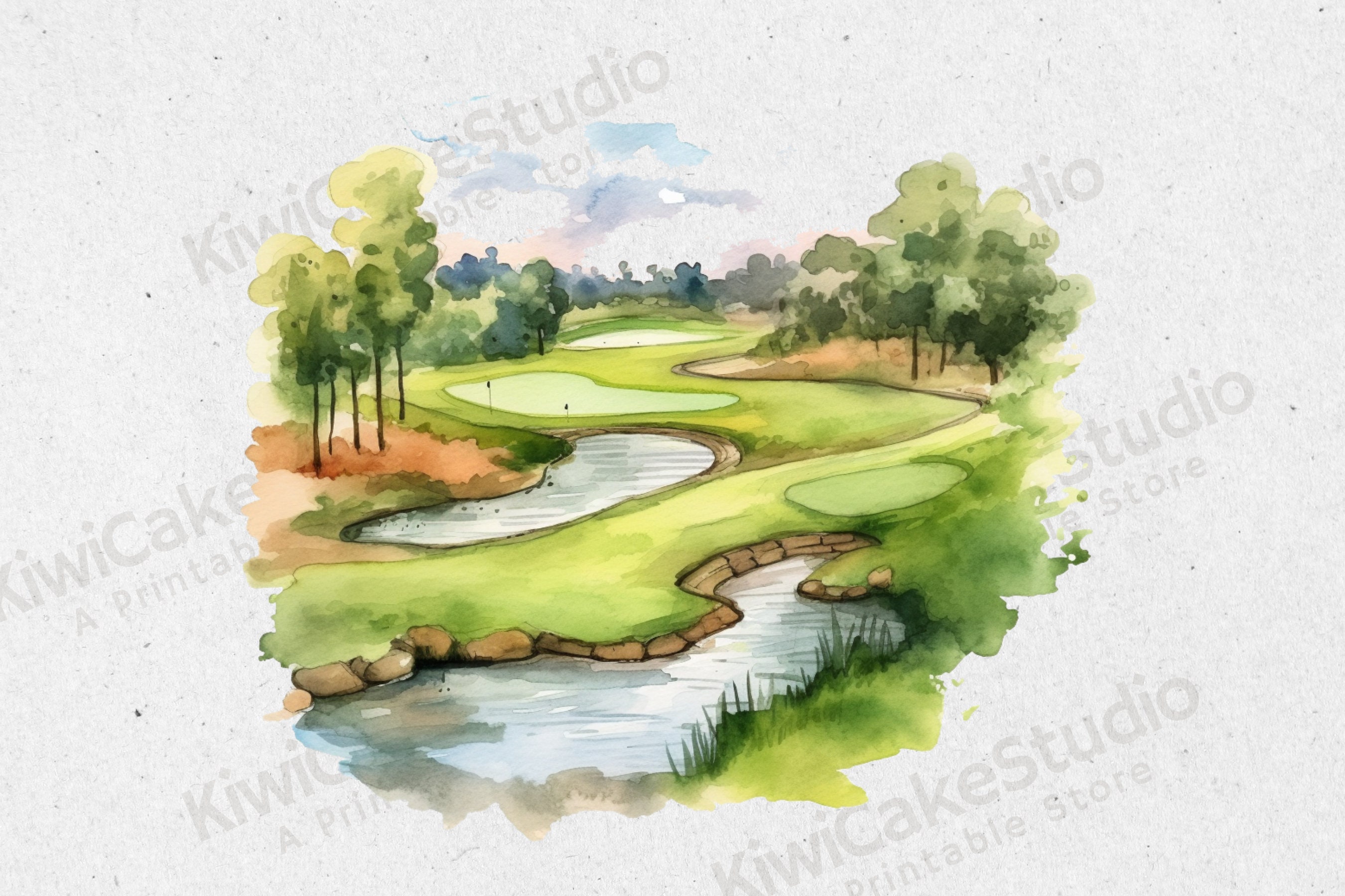 10 Watercolor Golf Clipart JPG, Cute Golf Clip Art Graphics, Commercial ...