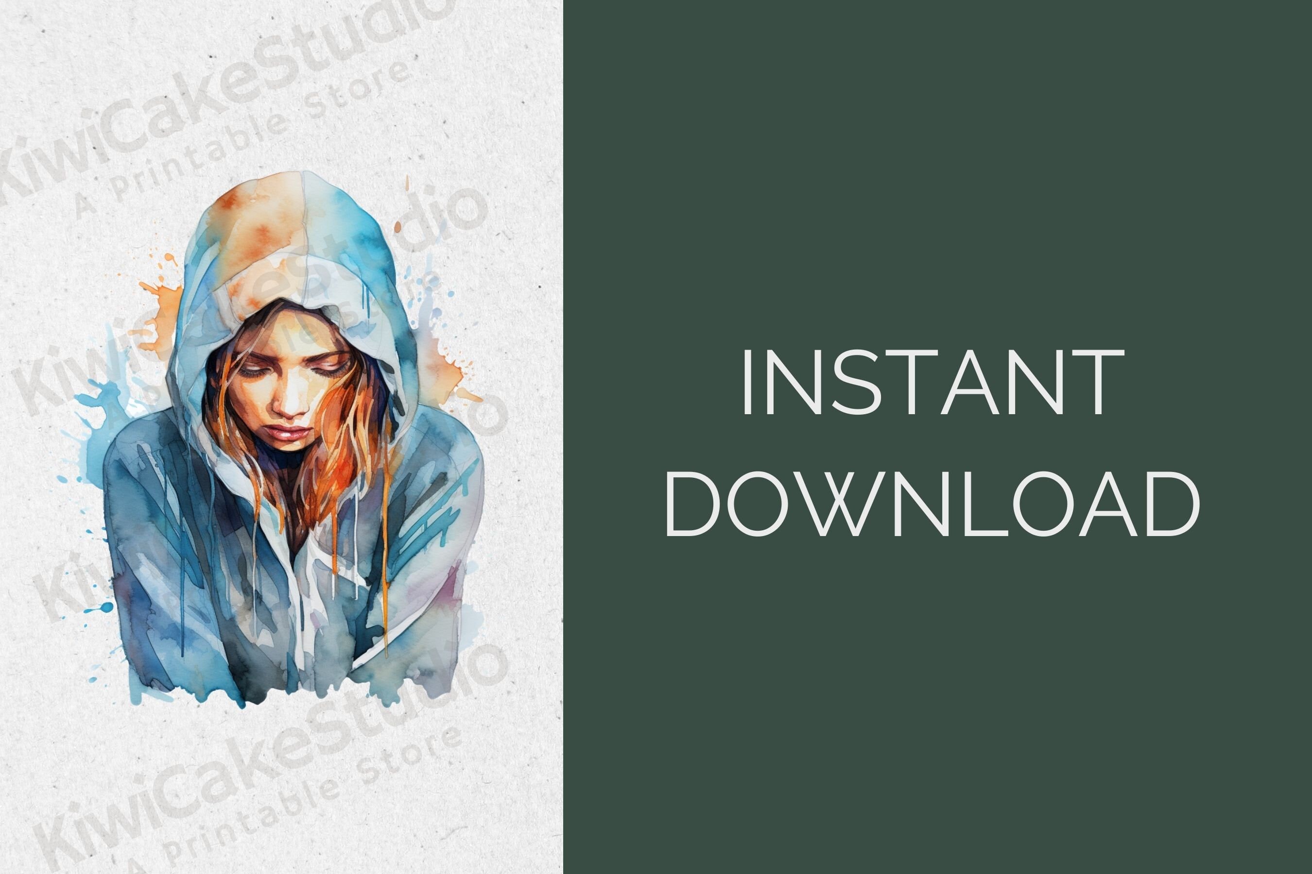 Watercolor Sad People Clipart, 10 High Quality Jpgs, Commercial Use ...