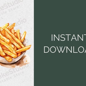 Watercolor Fast Food Clipart, 10 High Quality Jpgs, Commercial Use ...