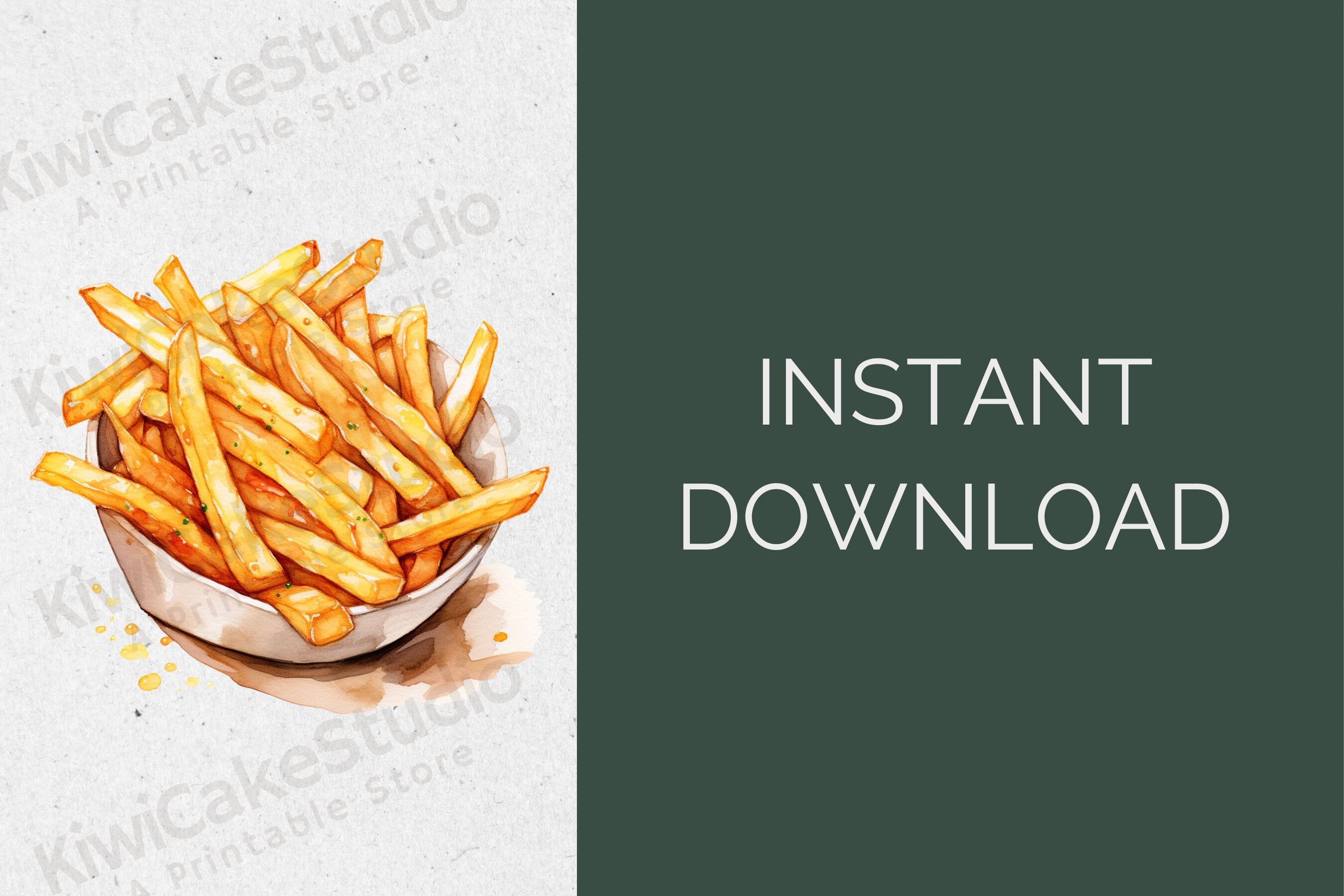 Watercolor Fast Food Clipart, 10 High Quality Jpgs, Commercial Use ...