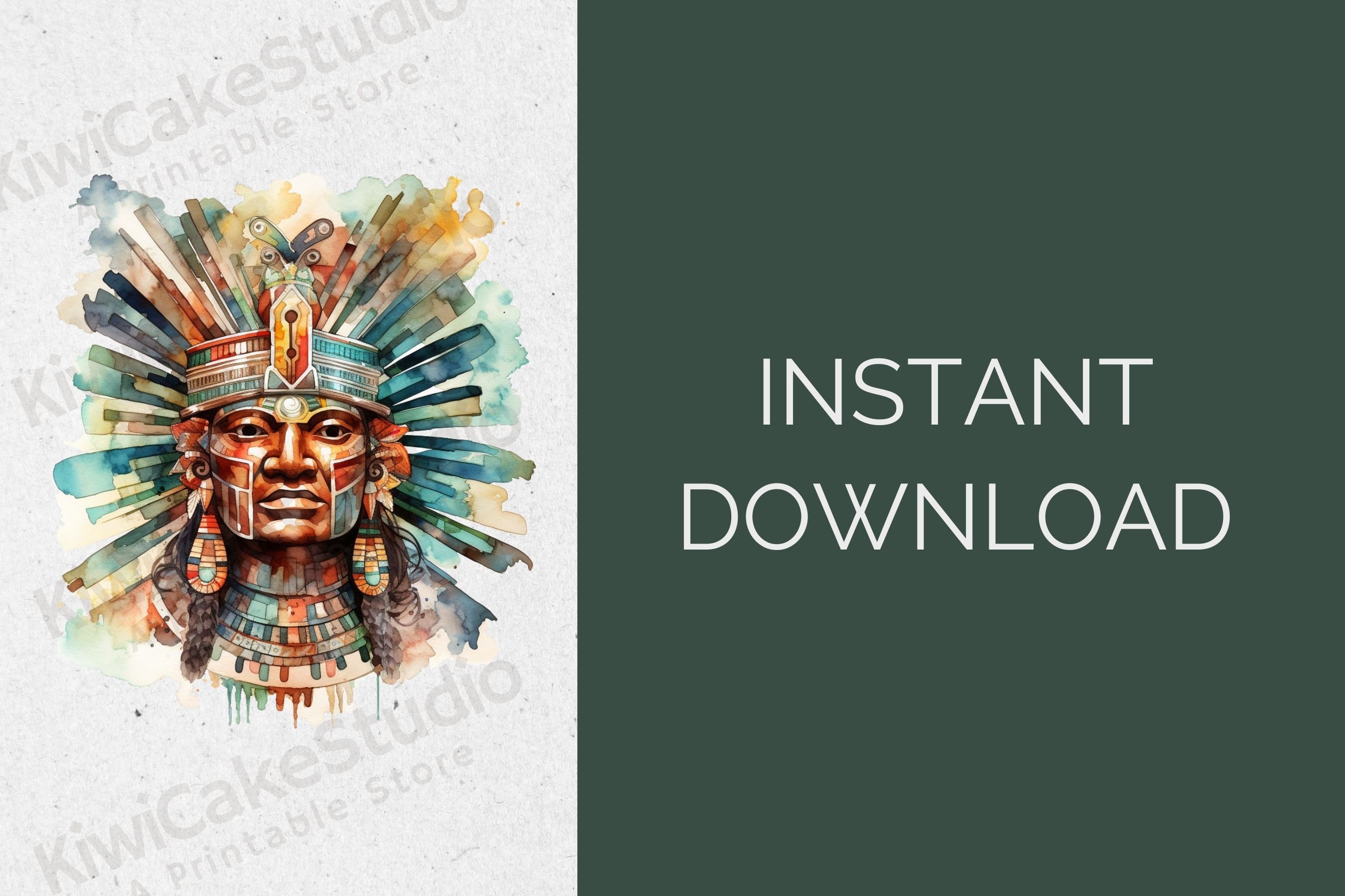 Watercolor Mayan People Clipart 10 High Quality Jpgs - Etsy