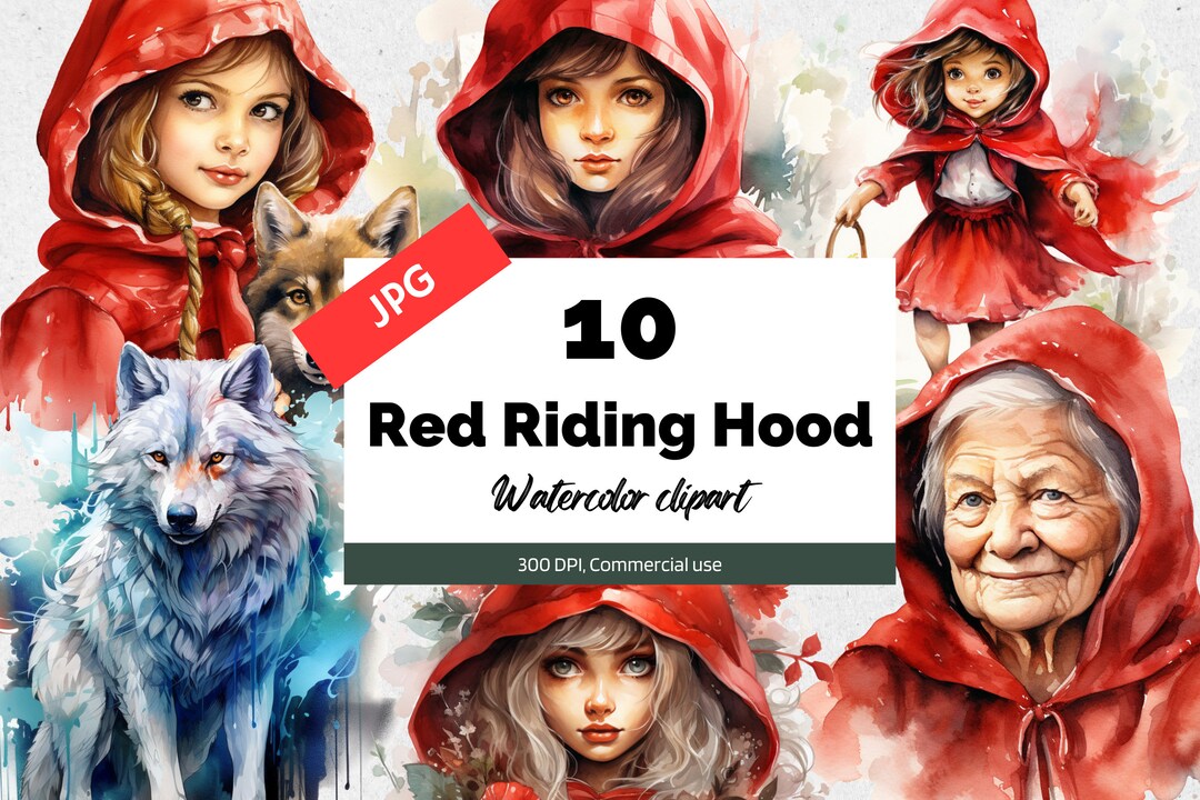 Little Red Riding Hood Clipart, 10 High Quality Jpgs, Card Making ...